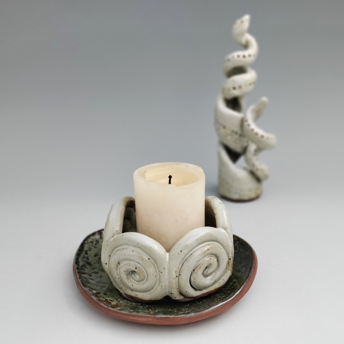 Coil candle holder – Pottery by DINA